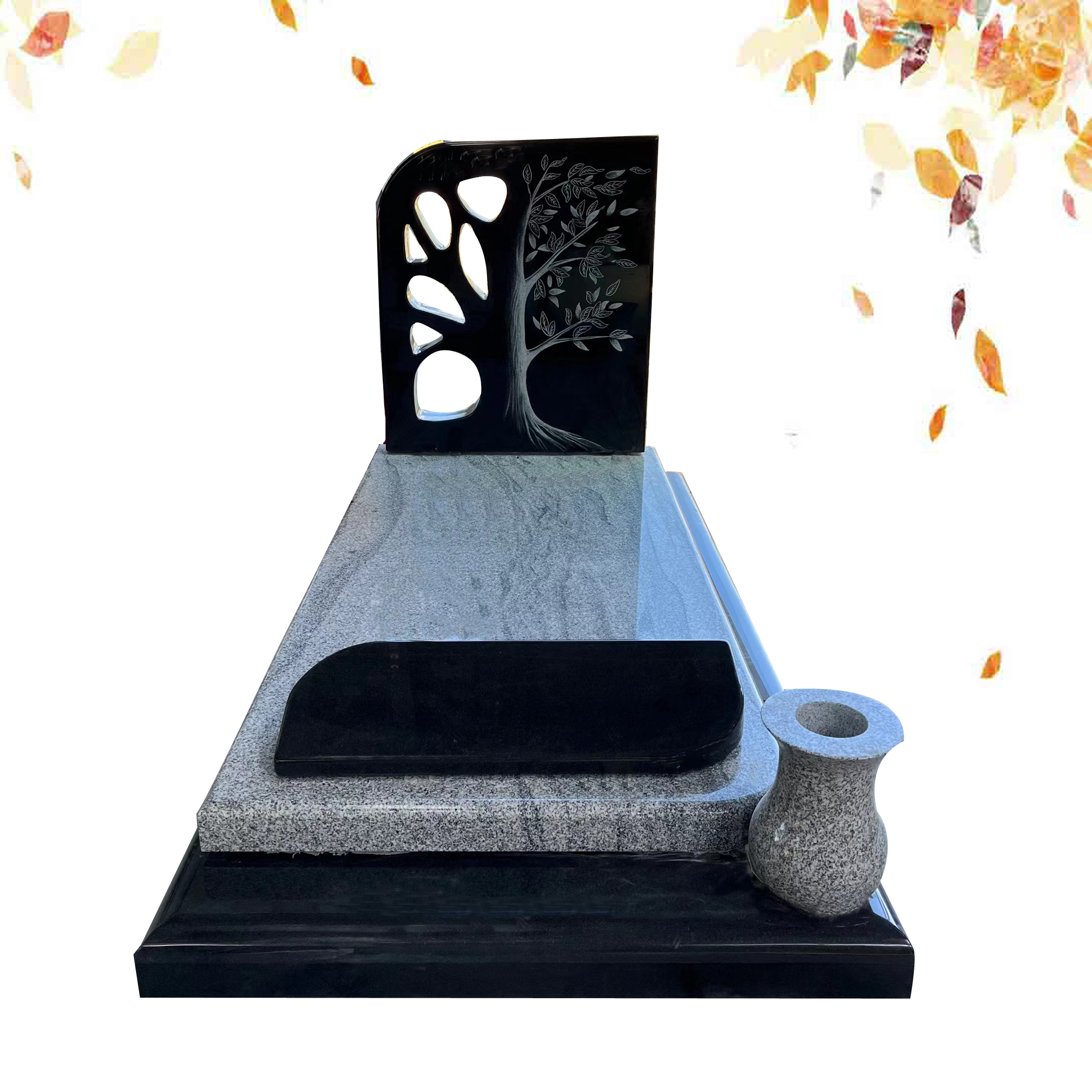 Pierre tombale moderne noir fin et viscount white | Xiamen Justhigh ...